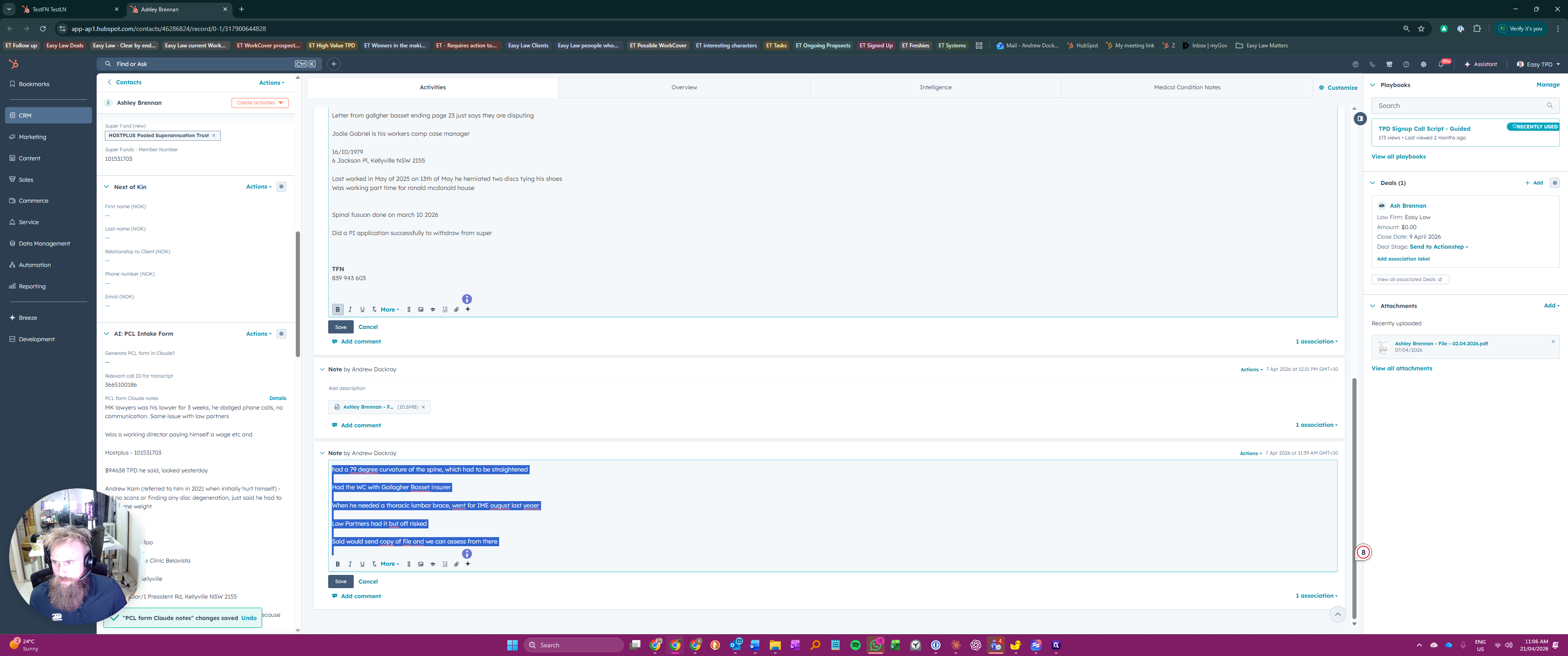 Generate a PCL Intake Form from HubSpot
